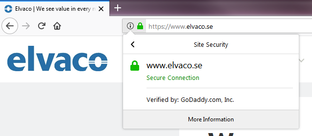 CMe3100 - Hantera certifikat – Elvaco
