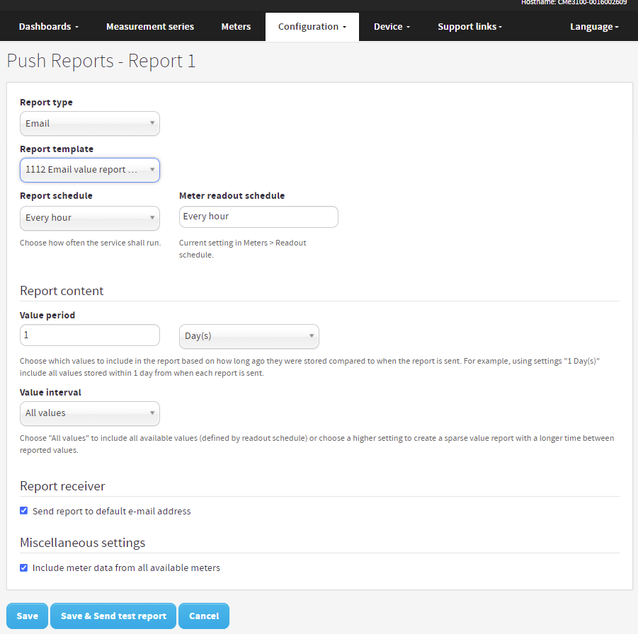 How to set up push reports with CMe3100 – Elvaco
