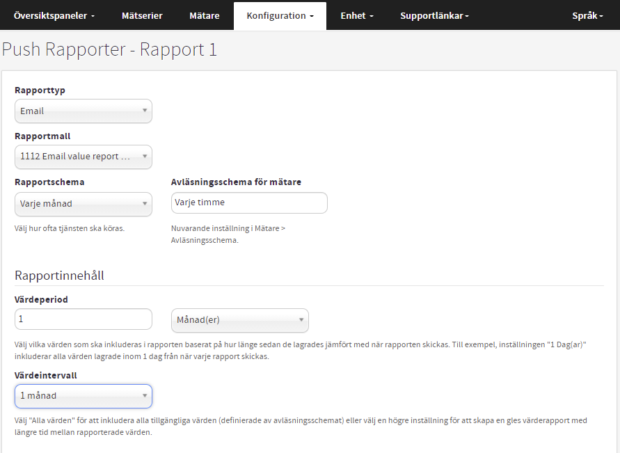 Hur man sätter upp en pushrapport i CMe3100 – Elvaco